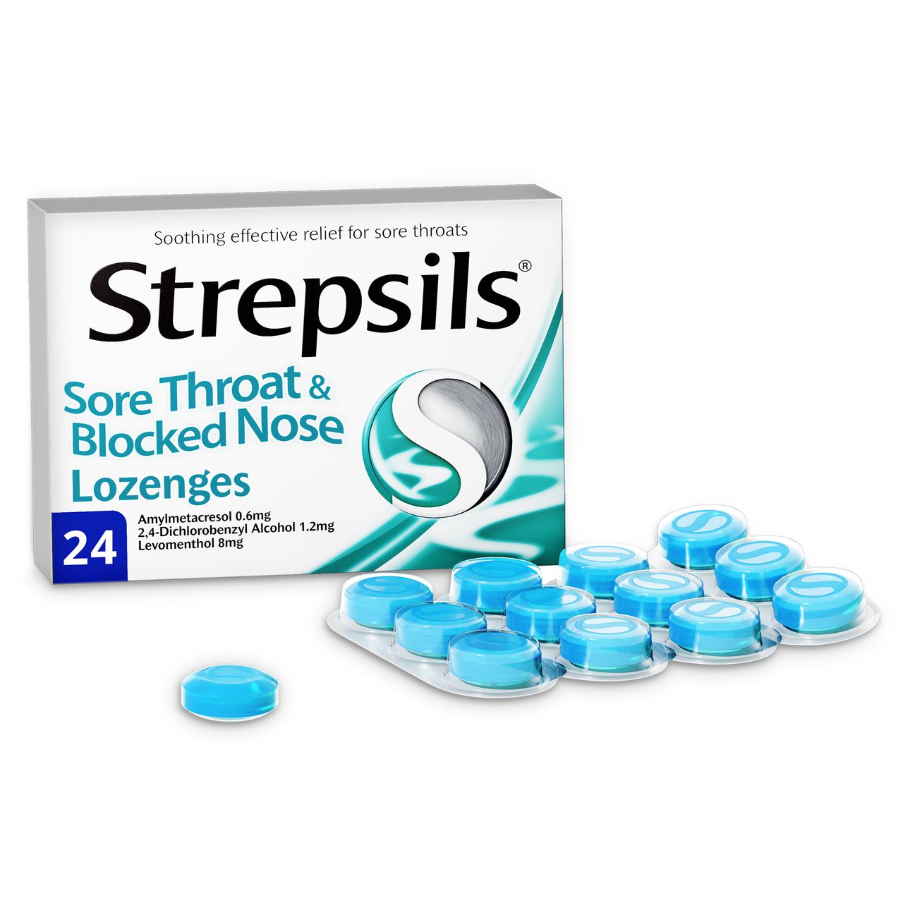 Buy Strepsils Sore Throat and Blocked Nose Lozenges Menthol 24's ...